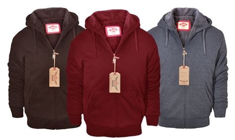Lee Hanton Mens Full Zip Sherpa Lined Hoodie Groupon