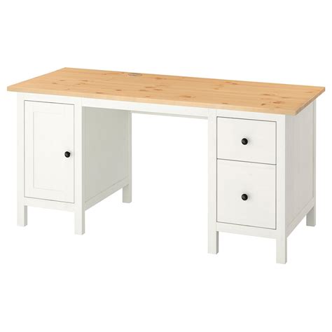 Hemnes Desk White Stain Light Brown 155x65 Cm Ikea