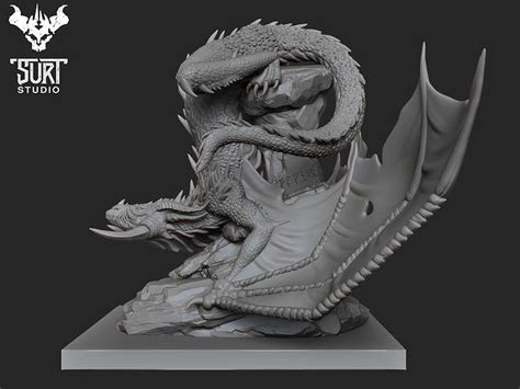 Fafnir Statue Of Dragon 3d Model 3d Printable Cgtrader