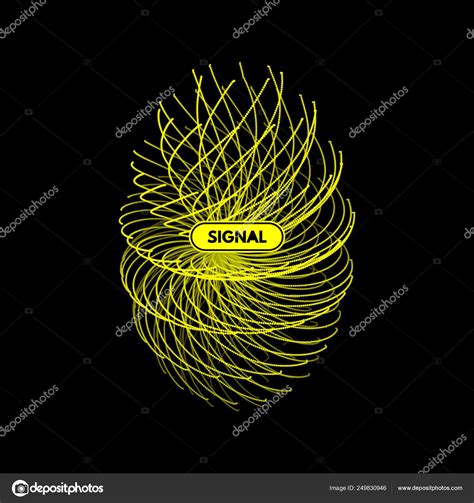 Array With Dynamic Particles D Technology Style Abstract Background Vector Illustration