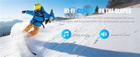 Wireless Bluetooth 60 Ski Helmet Speakers 30h Playtime