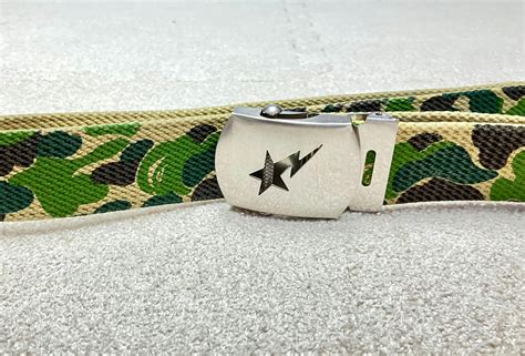 Bape Bape Green Abc Camo Cotton Belt Bapesta Star Logo Japan Grailed