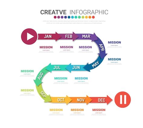 12 다이어그램에 대한 인포 그래픽 템플릿 프리미엄 벡터