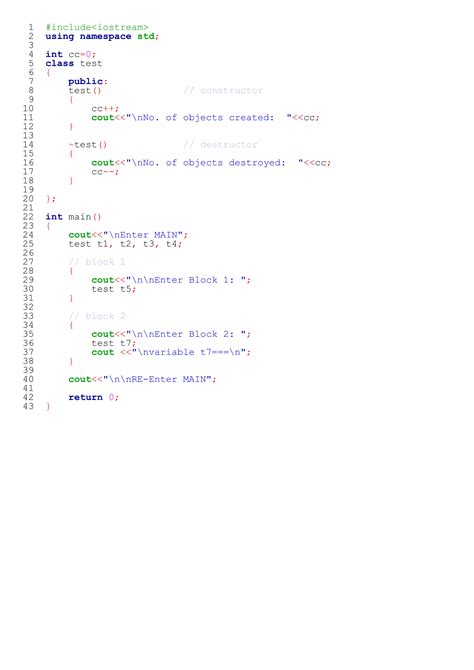 Destructor Examples Pdf