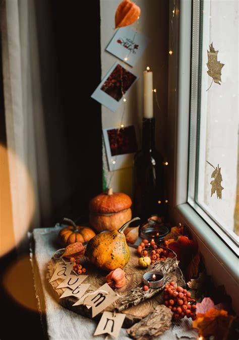 Как украсить подоконник осенью Украшаем дом Осеннее настроение Ручная работа Декор на