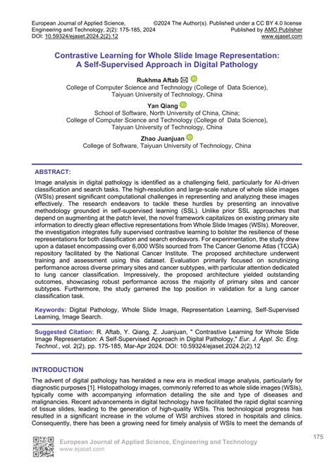 Pdf Contrastive Learning For Whole Slide Image Representation A Self Supervised Approach In