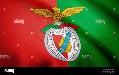 Benfica Flag Is Waving Close Up Of Waving Flag With Sl Benfica