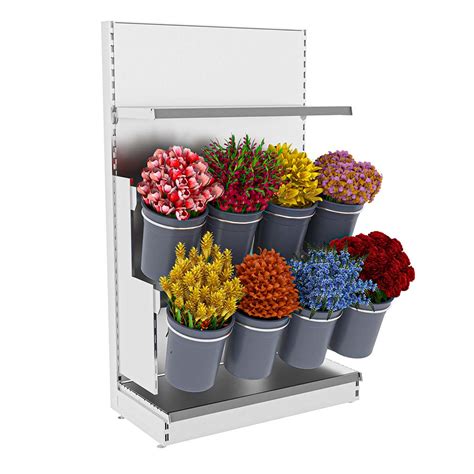 8 Bucket Flower Display With Two Steps 1000 Maxshelf Retail
