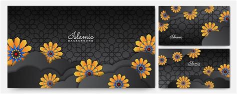 럭셔리 황금 랜턴 아랍어 블랙 골드 이슬람 디자인 배경 프리미엄 벡터