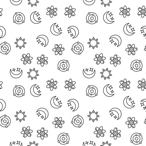 Premium Vector Seamless Vector Repeating Pattern Of Isolated Atom Sun