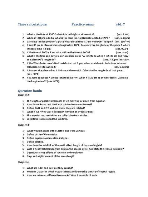Time Calculation Practice Sums And Question Bank Pdf Longitude Worksheets Library