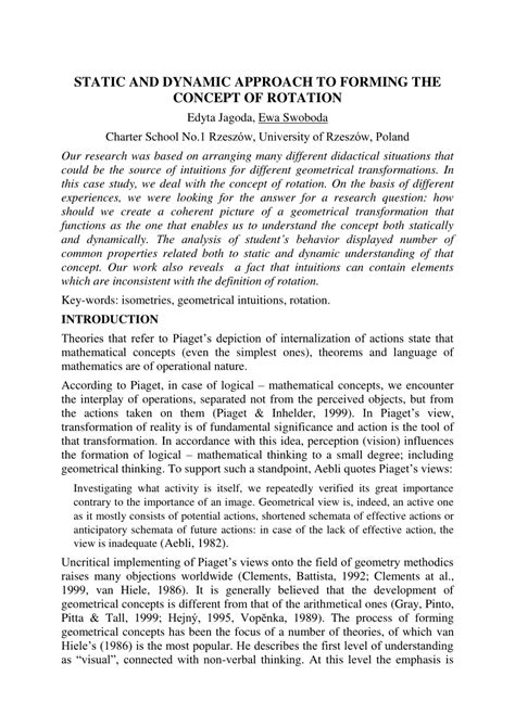 Pdf Static And Dynamic Approach To Forming The Concept Of Rotation