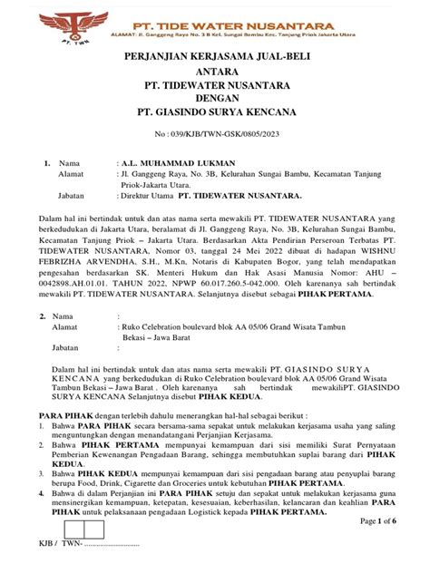 Draff Kontrak Twn 2023 2024 Pdf