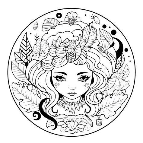 Mother Nature Beauty Coloring Page Coloring Page