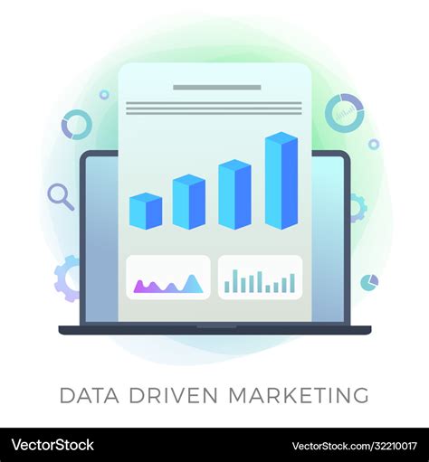 Data Driven Marketing Flat Icon Royalty Free Vector Image