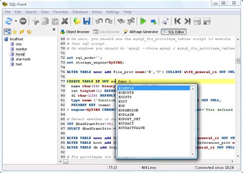 Imágenes de MySQL Front