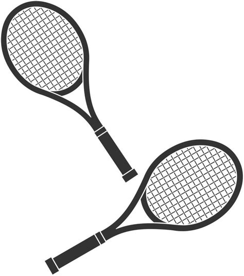 Simple Black And White Illustration Of Two Tennis Rackets 57984134