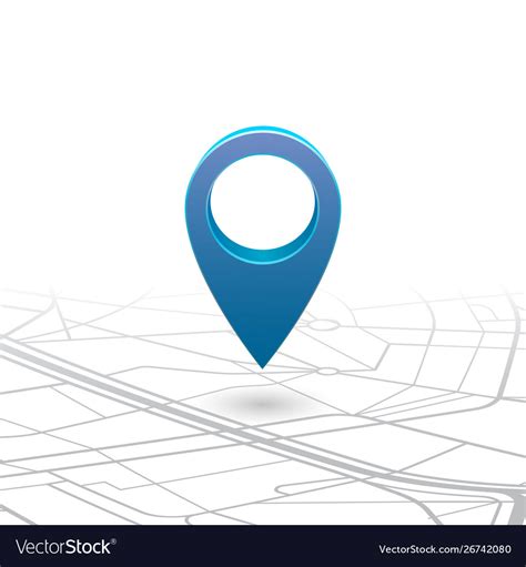 Gps Navigator Pin Checking Blue Color On Map Vector Image