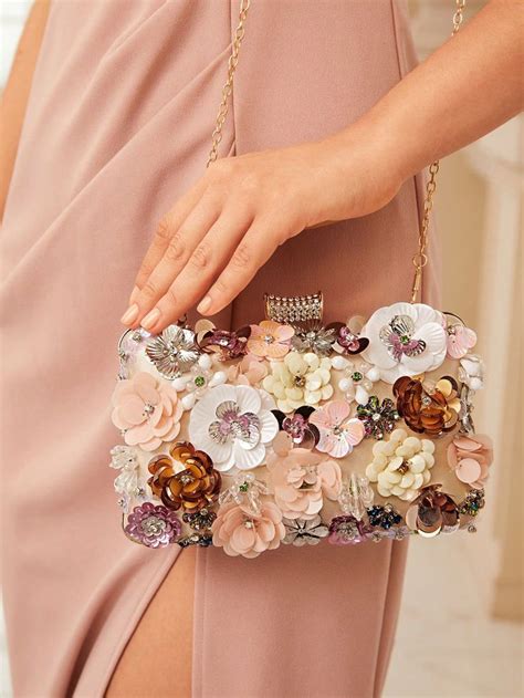 Bolso De Noche Con Decoración Floral Para Mujer En 2024 Bolsos De Baile Fiesta Despedida De