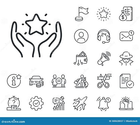 Ranking Line Icons Collection Evaluation Grading Scoring Rating