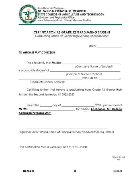 Fm Adm 38 Principal Certification Pdf