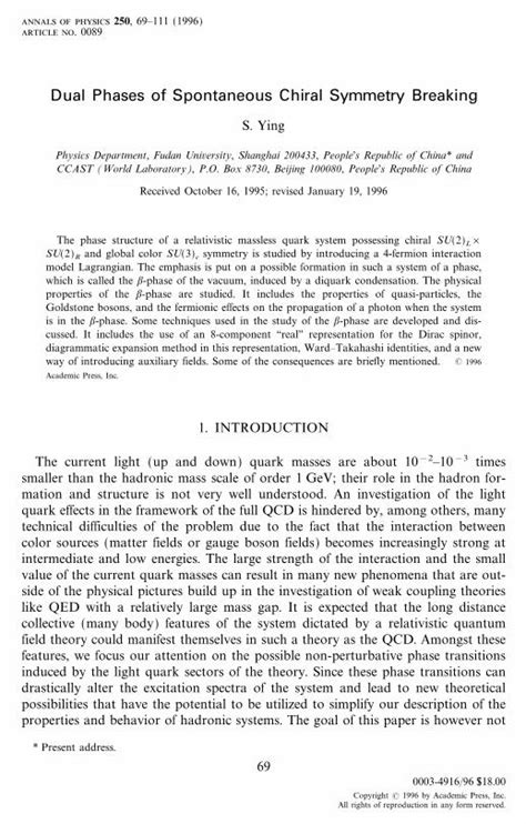 Pdf Dual Phases Of Spontaneous Chiral Symmetry Breaking Dokumentips