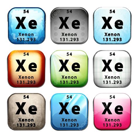 A Button Showing The Chemical Element Xenon Nuclear Background Template Vector Nuclear