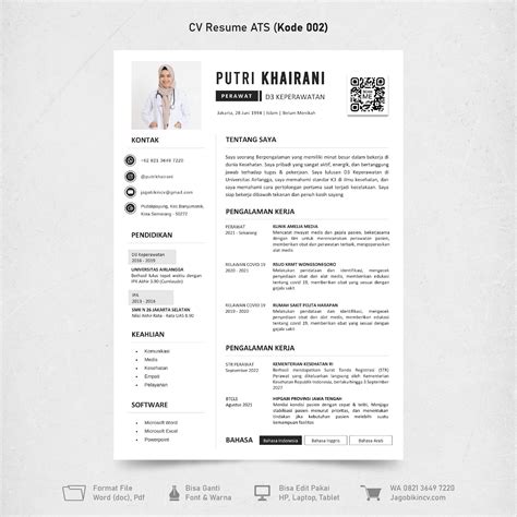 Template CV ATS Kode 002