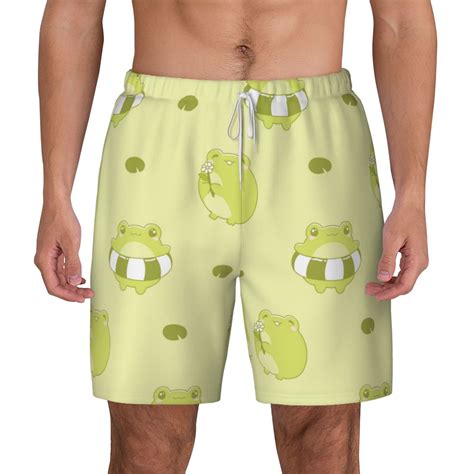 Gaeub Cute Frog3 Mens Swim Trunks Stretch Beach Shorts Quick Dry For