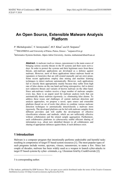 pdf an open source extensible malware analysis platform