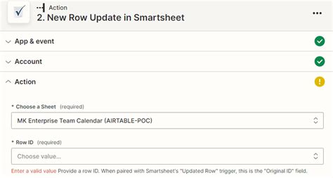 How Do I Update A Row In Smartsheet When A Record Is Updated In