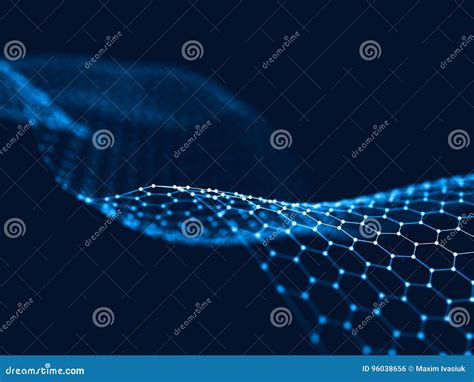 3d Rendering Abstract Futuristic Dots And Lines Computer Geometric Digital Connection Structure