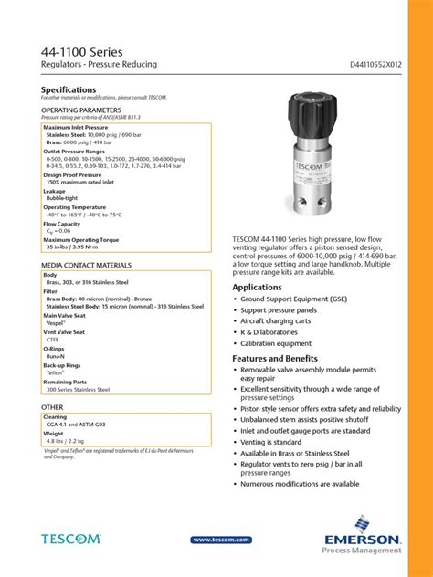 Tescom Regulator 44 1100 Series Pdf