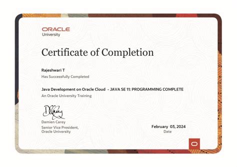 Rajeshwari T On Linkedin Javadevelopment Oraclecloud Javase11 Programmingcomplete Techskills