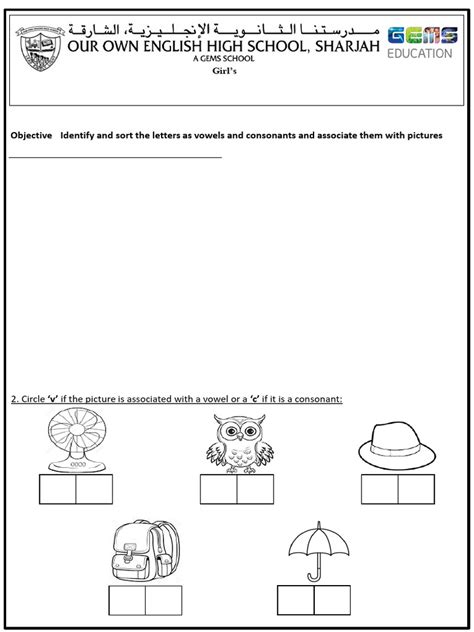 Literacy Assignment Vowels Consonants 2025 26 Pdf