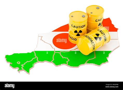 Uranium Production In Niger Concept 3d Rendering Isolated On White