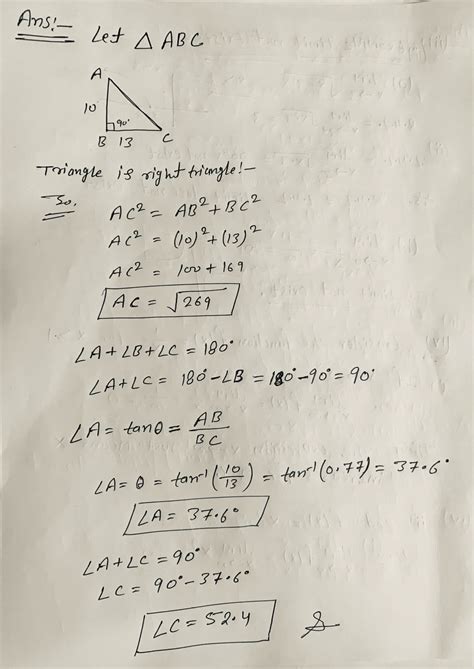 [solved] For The Right Triangle Below Find The Measure Of The Angle Figure Course Hero