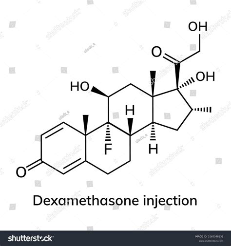 Dexamethasone Structural Chemical Formula On White Stock Vector Royalty Free 2165598131