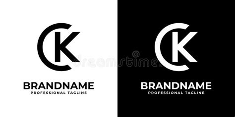 Letter Ck Or Kc Monogram Circle Logo Ck Or Kc Initials Stock Illustration Illustration Of