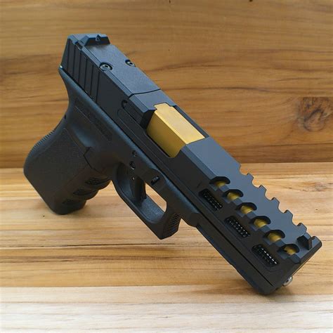 Glock 17 Pattern Slide Style 8a Complete Assembly With Gold Tin Barrel Rmr Cut Kineti Tech