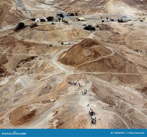 Ancient Roman Road From Historic Masada Fortress Israel Editorial