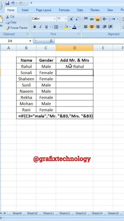 If Formula Use In Excel Viral Shorts Short Shortfeed Reels Grafixtechnology Youtube