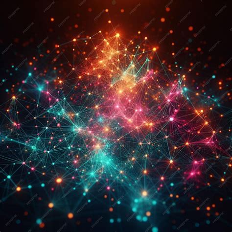 Premium Photo Colorful Neural Network Background Network Of Interconnected Nodes And Lines