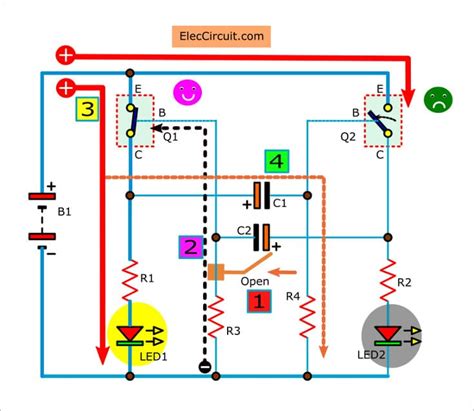 LED Flasher Circuits With NPN PNP Transistors Full Guide