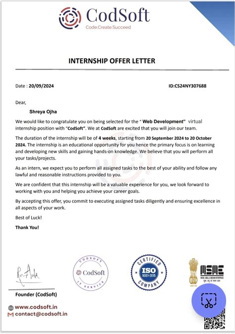 Shreya Ojha On Linkedin Codsoft