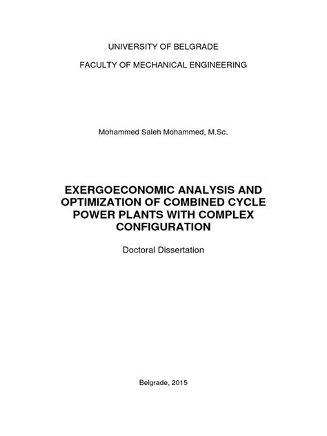 Exergoeconomic Analysis And Optimization Of Ccpp With Complex Configuration Pdf