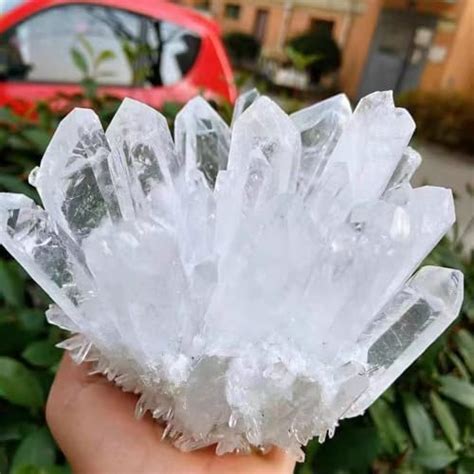 Jic Gem Natural White Quartz Crystal Cluster Geode Druzy Healing Stone Home
