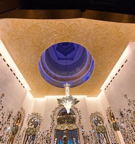 Interior Shot Of Sheikh Zayed Grand Mosque Editorial Photo Image Of