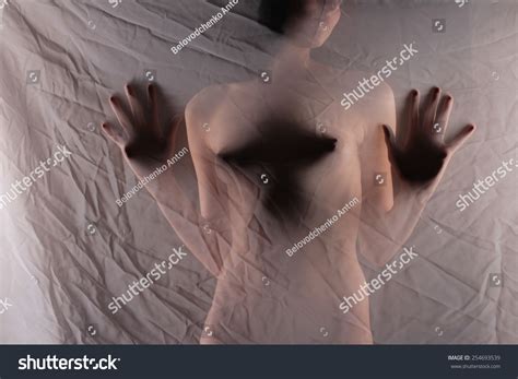 Body Beautiful Naked Woman Through Transparent Stock Photo Shutterstock