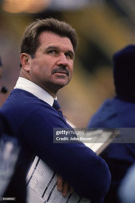 Closeup Of Chicago Bears Coach Mike Ditka During Game Vs Green Bay